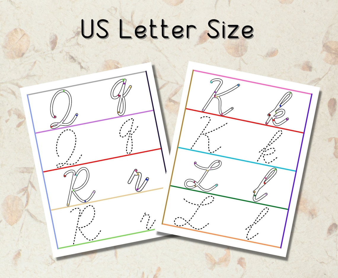 Printable Cursive Alphabet Upper and Lowercase Letters Tracing ...