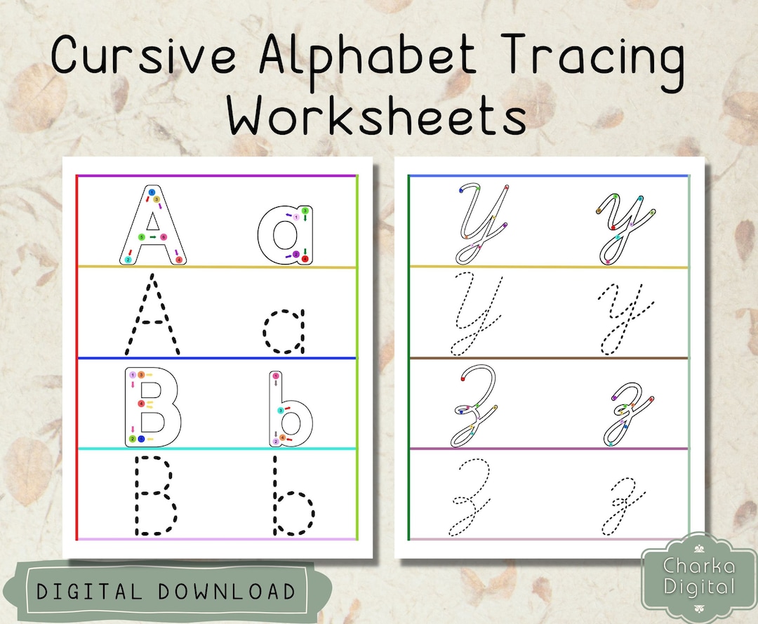 Printable Cursive Alphabet Upper and Lowercase Letters Tracing ...