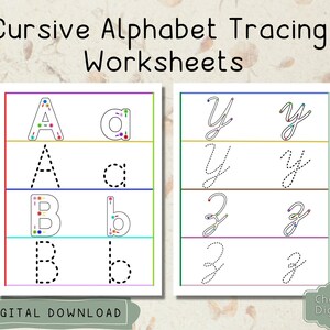 Printable Cursive Alphabet Upper and Lowercase Letters Tracing ...