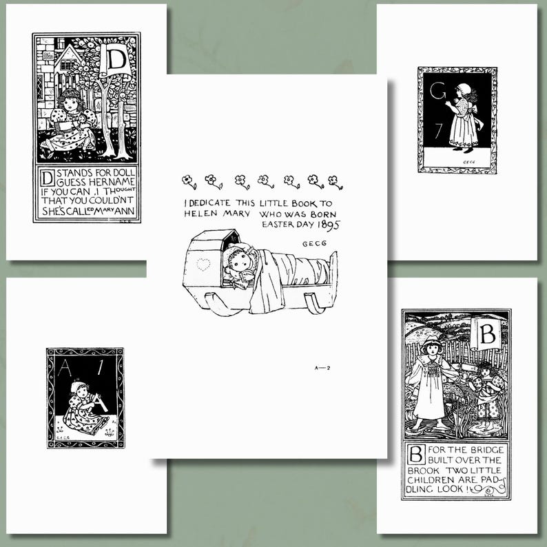 Vintage 1895 'ABC an Alphabet' Children's Book, Printable Antique ...