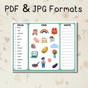 Printable Handwriting Practice, Read and Find and Write Worksheets ...