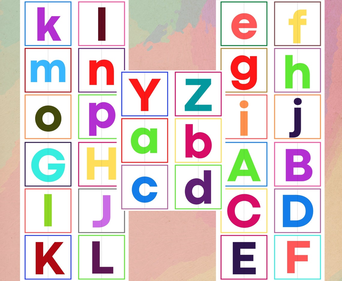Printable Alphabet Puzzle Flashcards, Letter Matching Cards, Letter ...