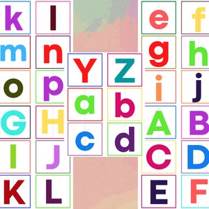 Printable Alphabet Puzzle Flashcards, Letter Matching Cards, Letter ...