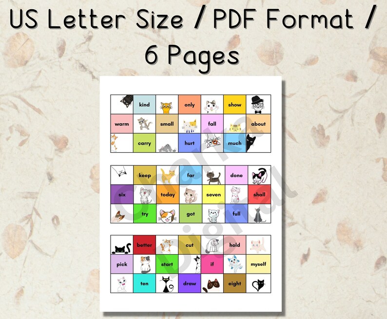 Printable 3st Grade Dolch Sight Words Bingo, Learning Activity for Kids ...