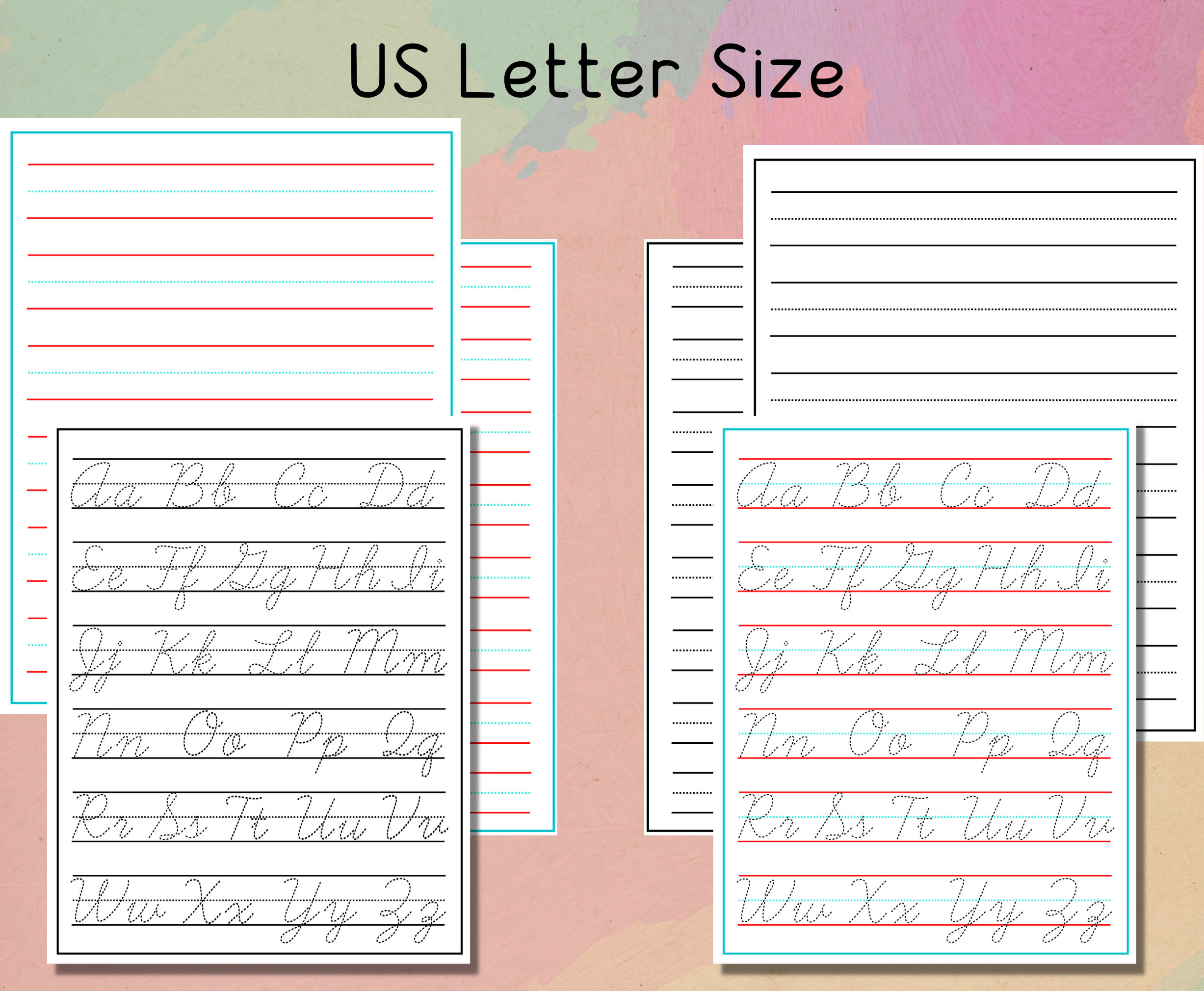 Printable Cursive Alphabet Tracing Page, Handwriting Practice, ABC ...