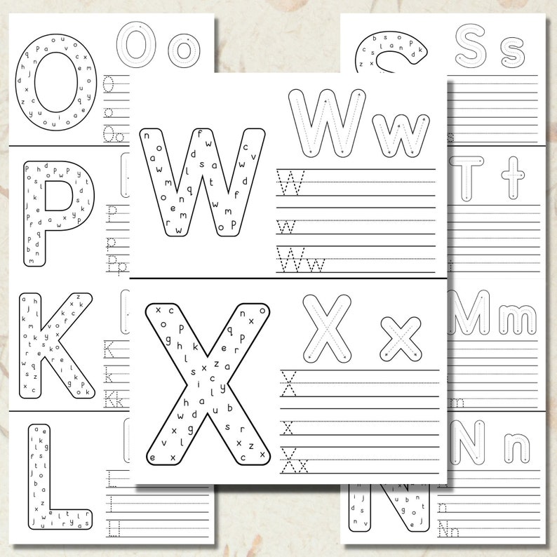 Printable Find and Trace and Write Alphabet Worksheets, Handwriting ...