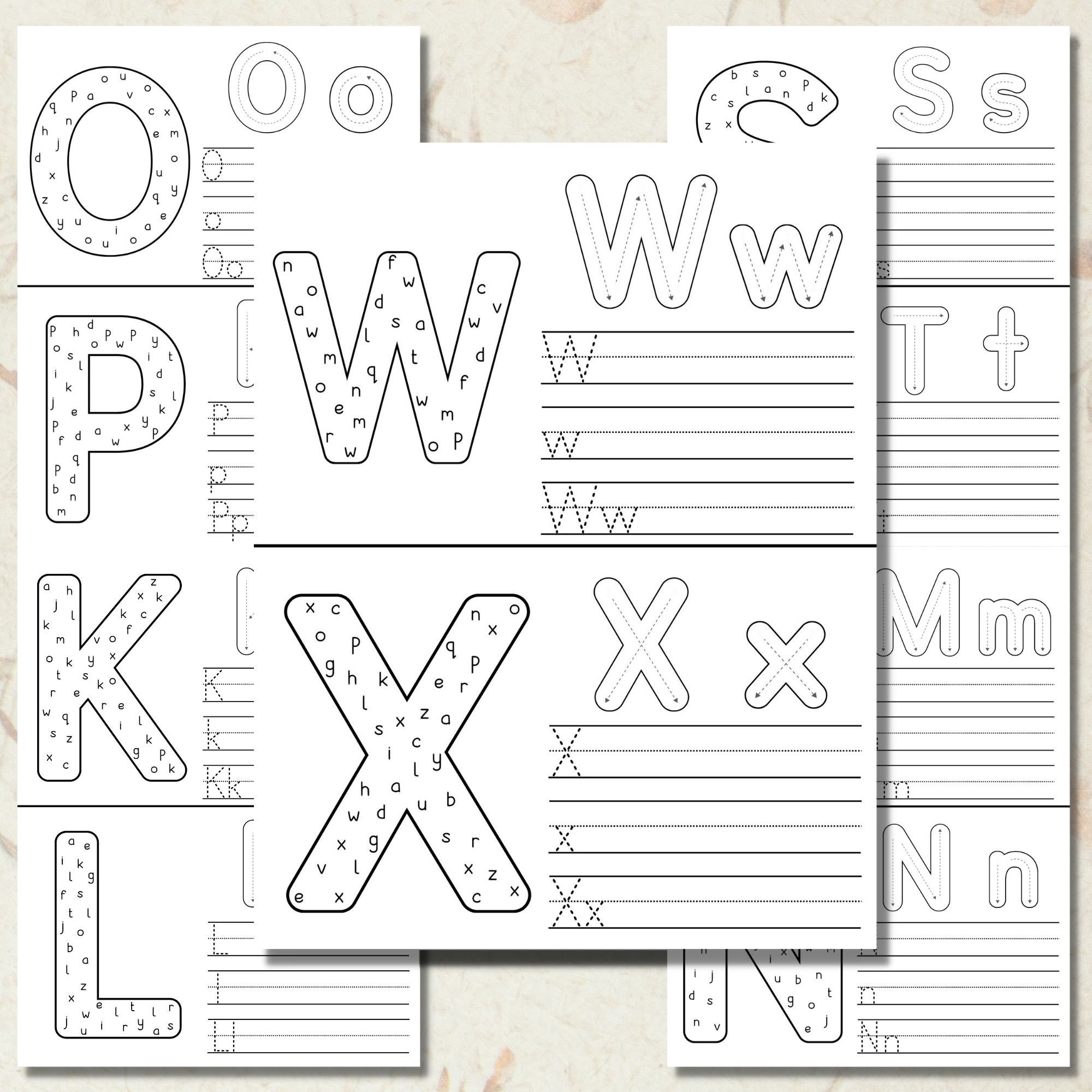 Printable Find and Trace and Write Alphabet Worksheets, Handwriting ...