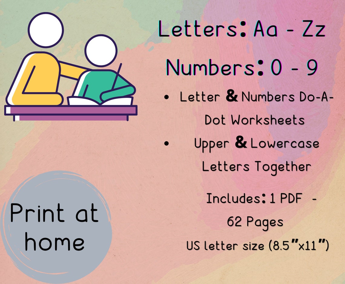 Printable Do-a-dot Letters and Numbers Worksheets, Dot Marker ...