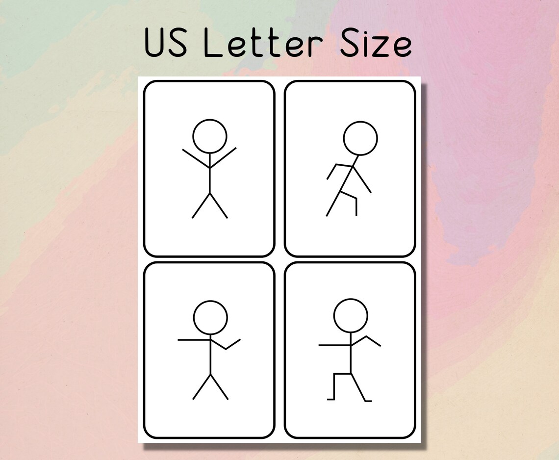 Printable Stickman Preschool Activity Pages, Educational Fun Game ...