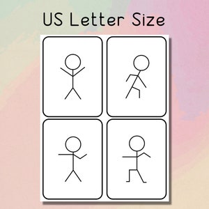 Printable Stickman Preschool Activity Pages, Educational Fun Game ...