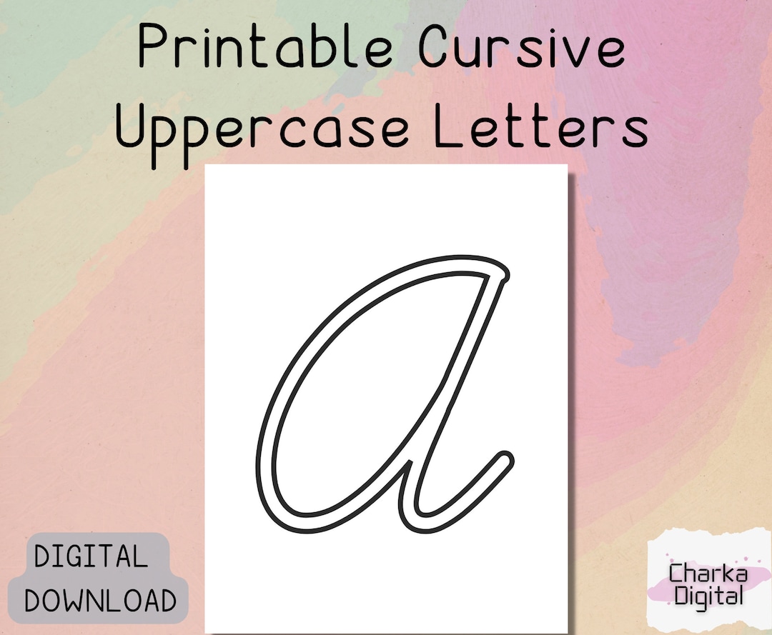 Printable Cursive Alphabet Uppercase Letters, Cursive Capital Letters ...