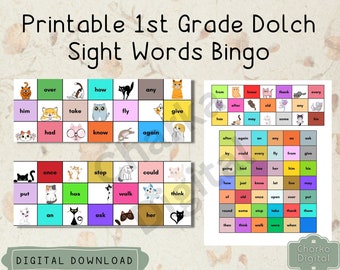 Printable 2st Grade Dolch Sight Words Bingo, Learning Activity for Kids ...