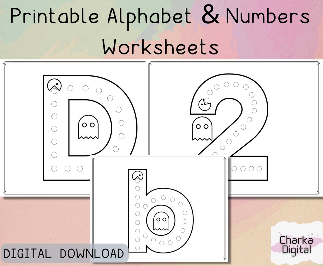 Printable Alphabet & Numbers Tracing Worksheets, Alphabet Writing for ...