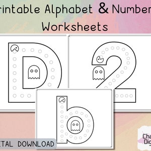 Printable Alphabet & Numbers Tracing Worksheets, Alphabet Writing for ...