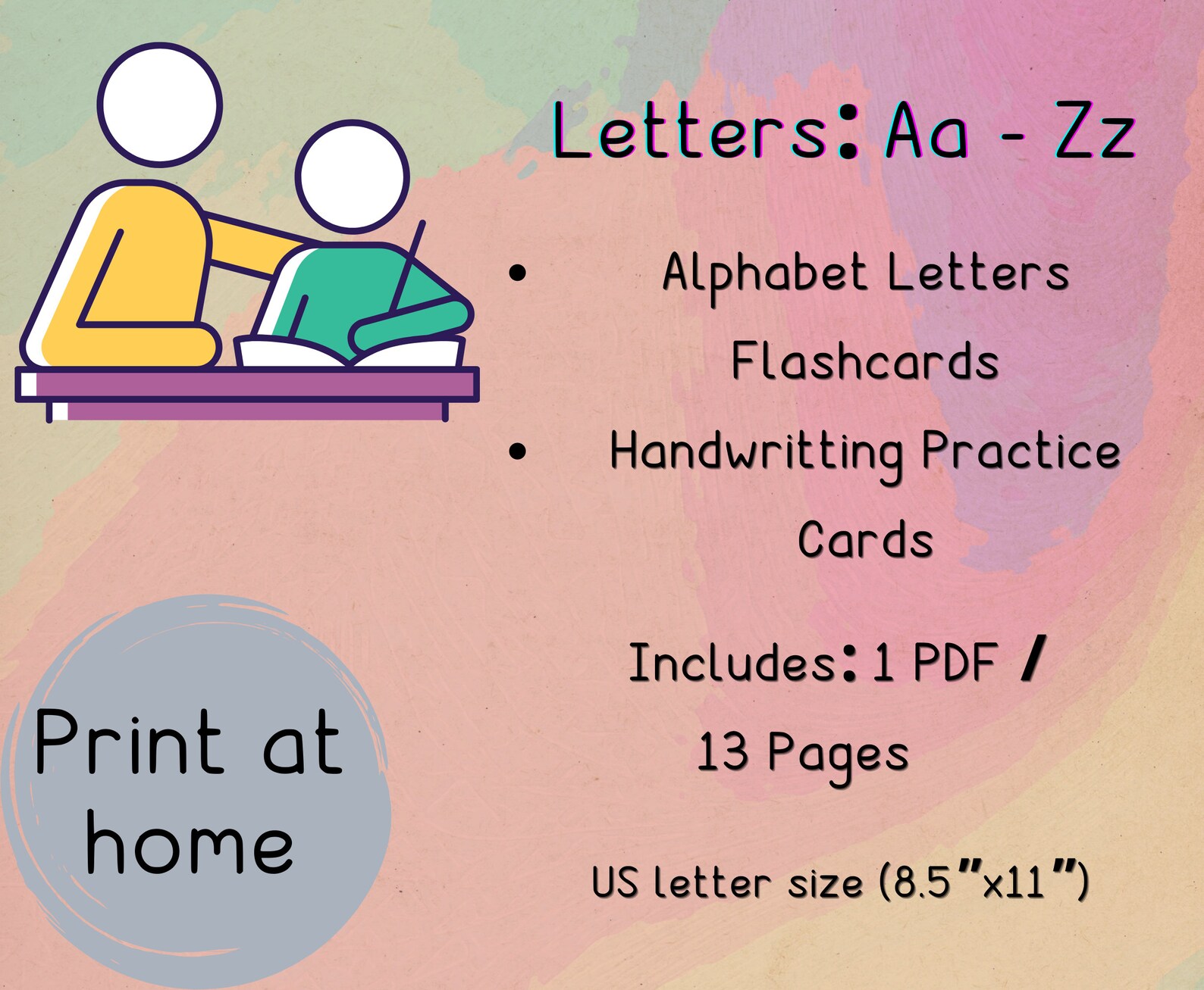 Printable Alphabet Flashcards, Handwritting Practice Cards, Alphabet ...