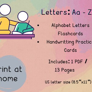 Printable Alphabet Flashcards, Handwritting Practice Cards, Alphabet ...