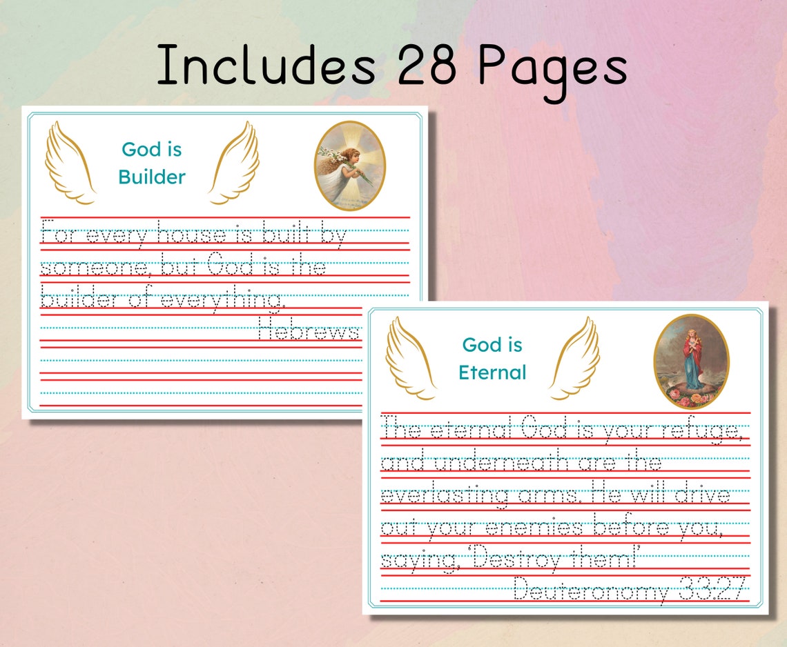 Printable A to Z Bible Verse Tracing Worksheets, Handwritting Practice ...