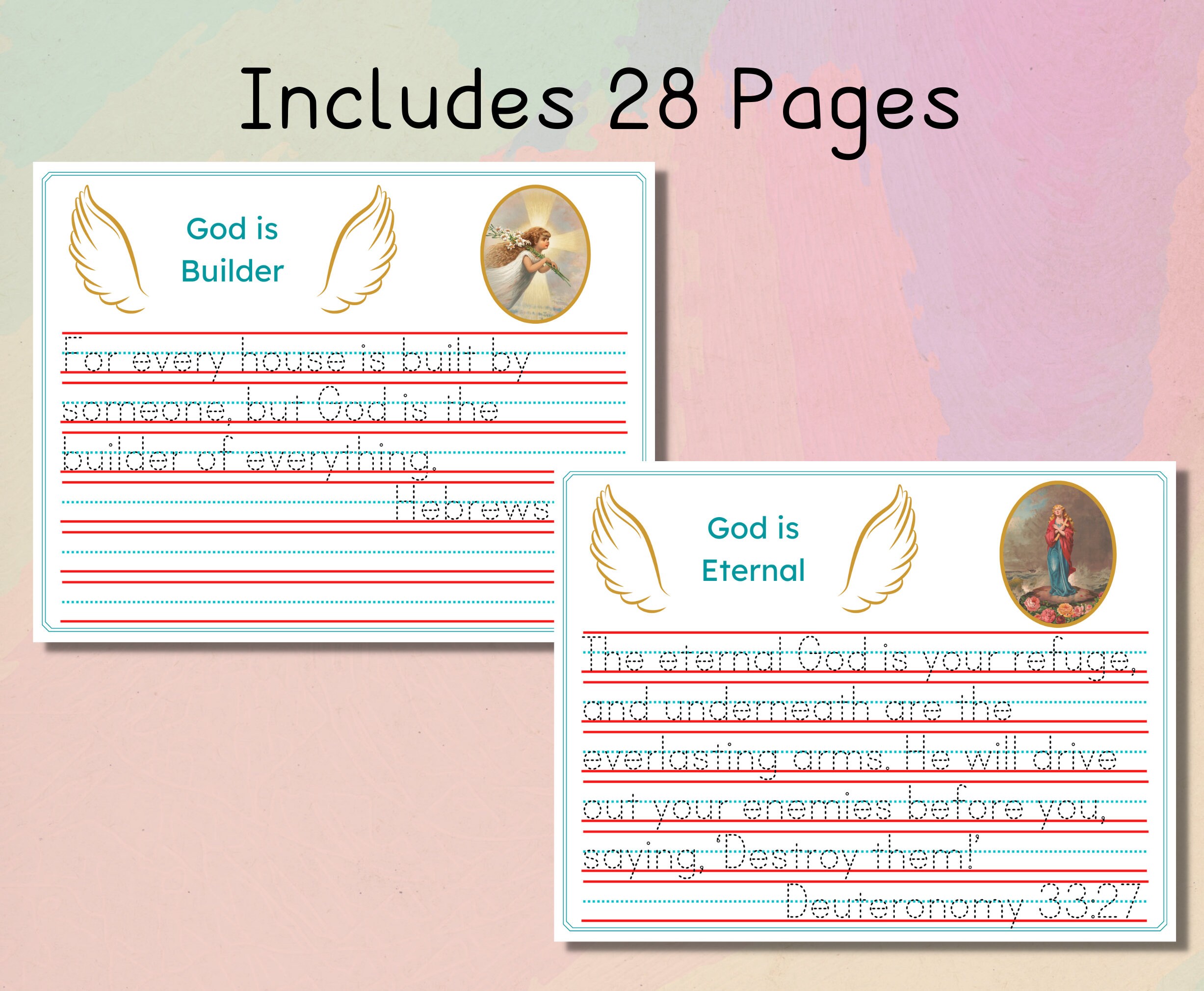 Printable A to Z Bible Verse Tracing Worksheets, Handwritting Practice ...