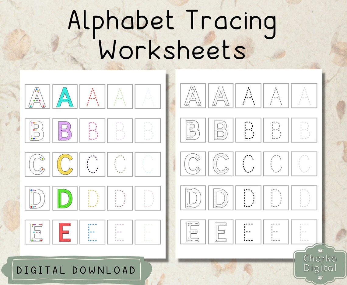 Printable Alphabet Letters Tracing Worksheets, Alphabet Activities ...