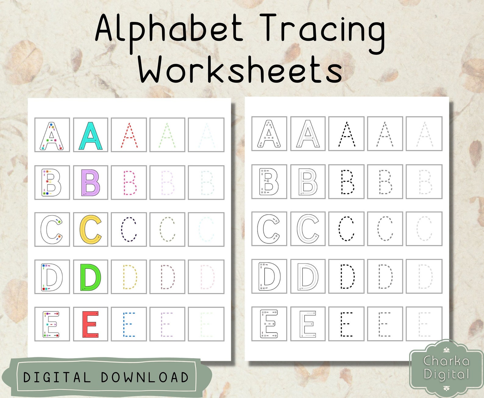 Printable Alphabet Letters Tracing Worksheets, Alphabet Activities ...