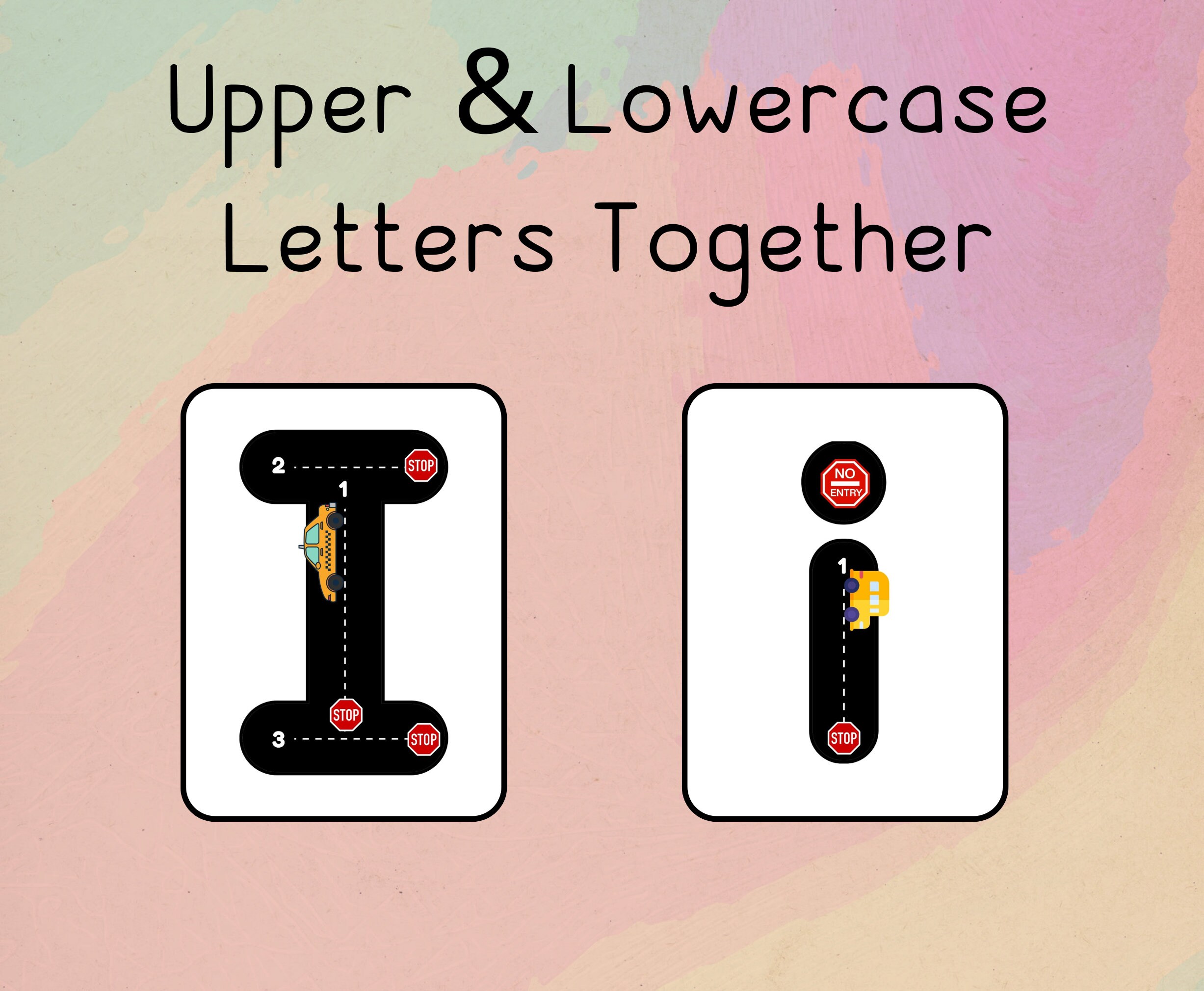 Printable Alphabet Flashcards With Traffic Theme, Handwritting Practice ...