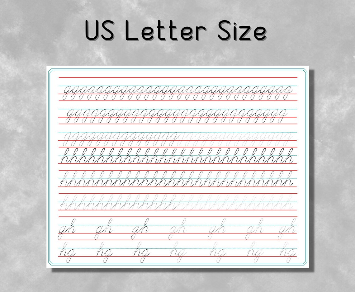 Printable Cursive Alphabet Tracing Pages, Handwritting Practice ...
