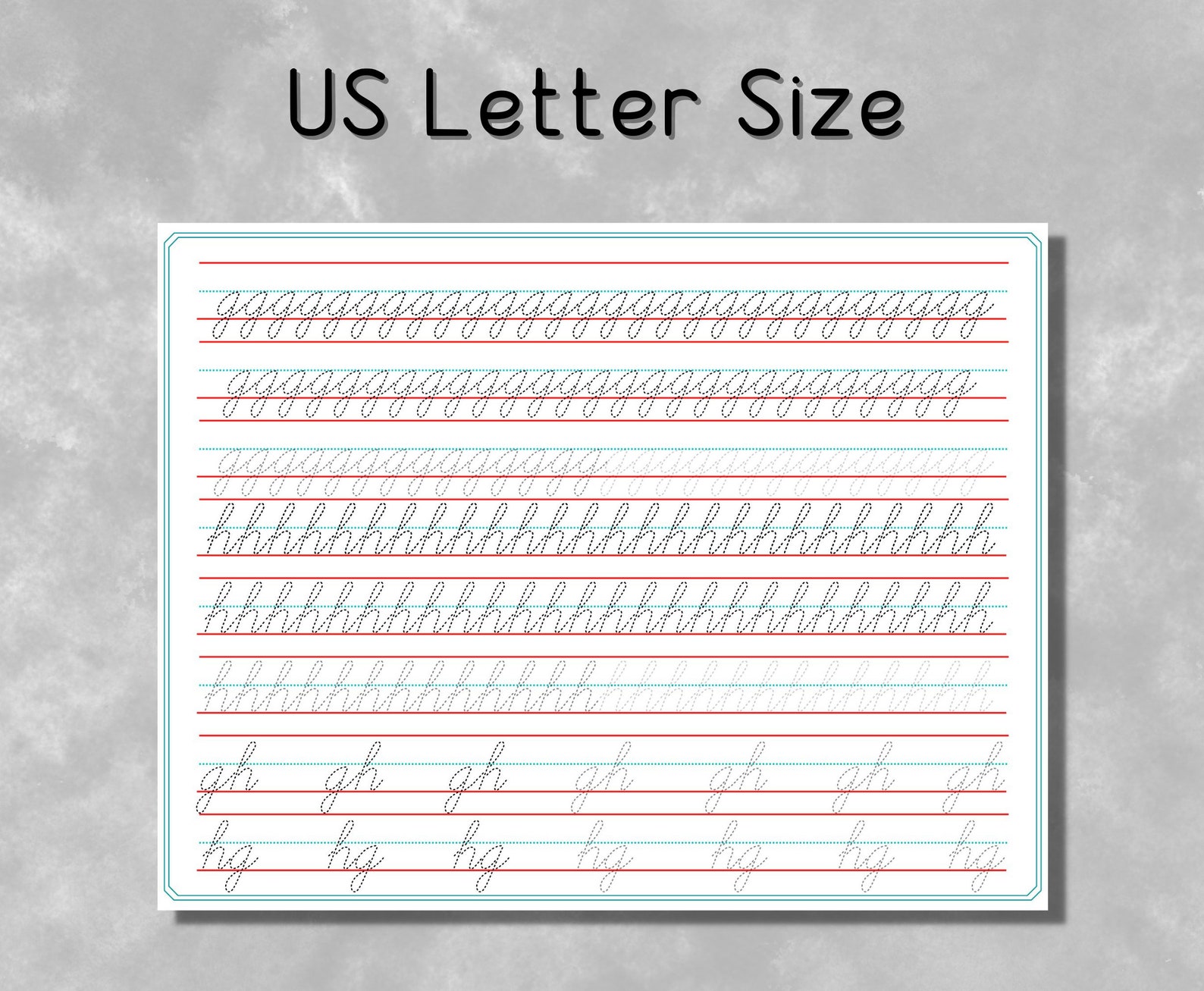 Printable Cursive Alphabet Tracing Pages, Handwritting Practice ...