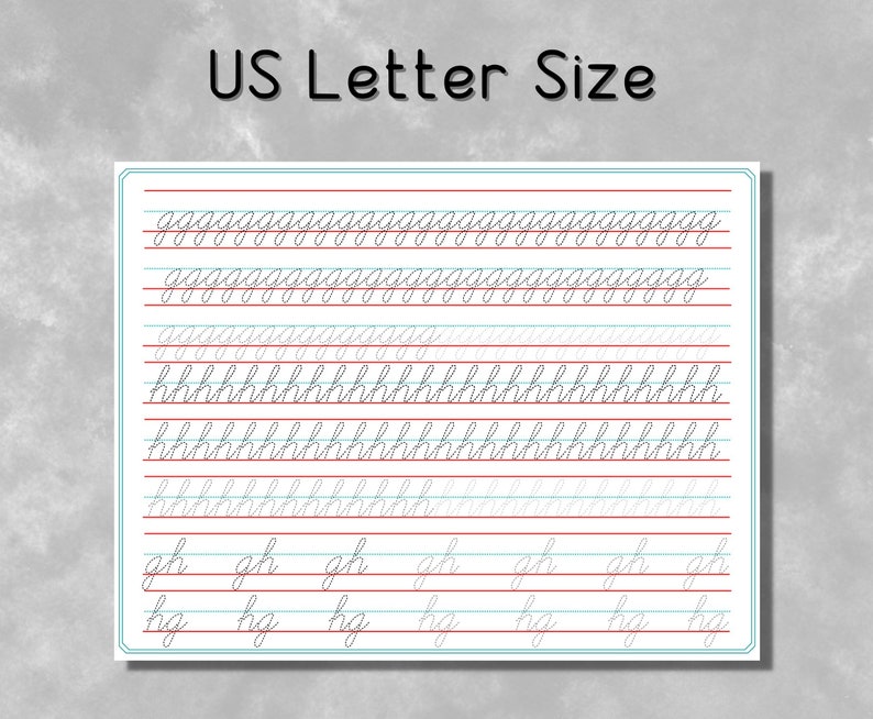 Printable Cursive Alphabet Tracing Pages, Handwritting Practice ...