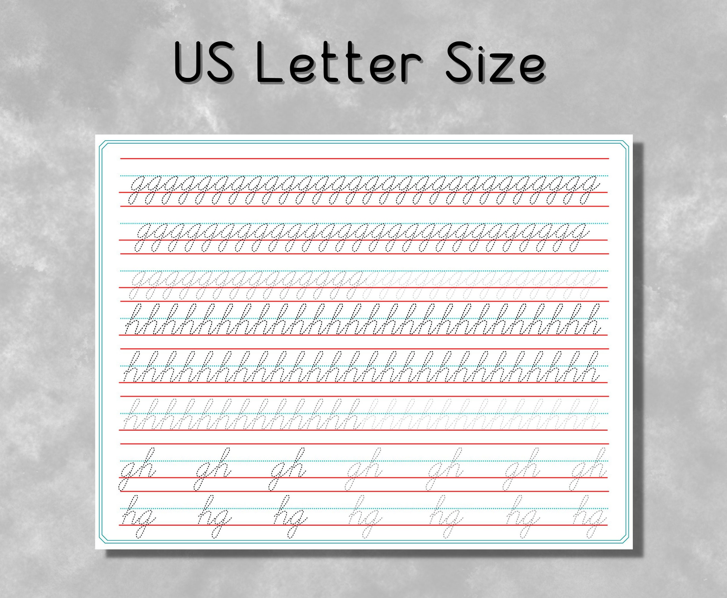 Printable Cursive Alphabet Tracing Pages, Handwritting Practice ...