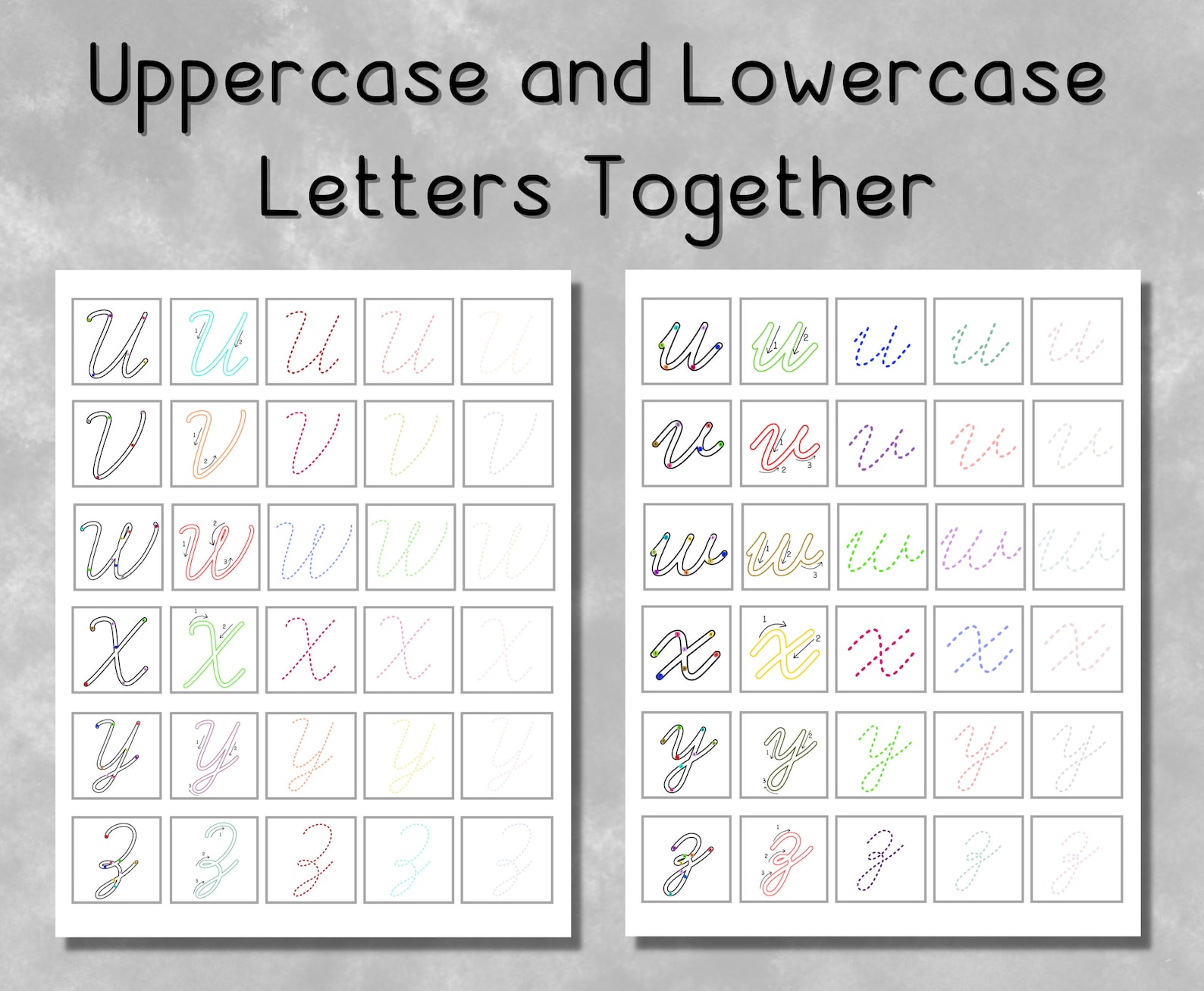 Printable Cursive Alphabet Handwritting Practice Worksheets, Learn ...