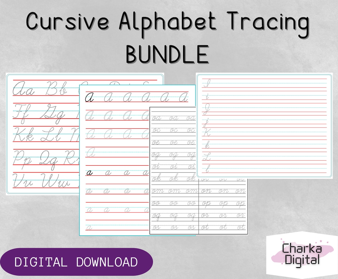 Printable Cursive Alphabet Tracing Bundle, How to Connect Cursive ...