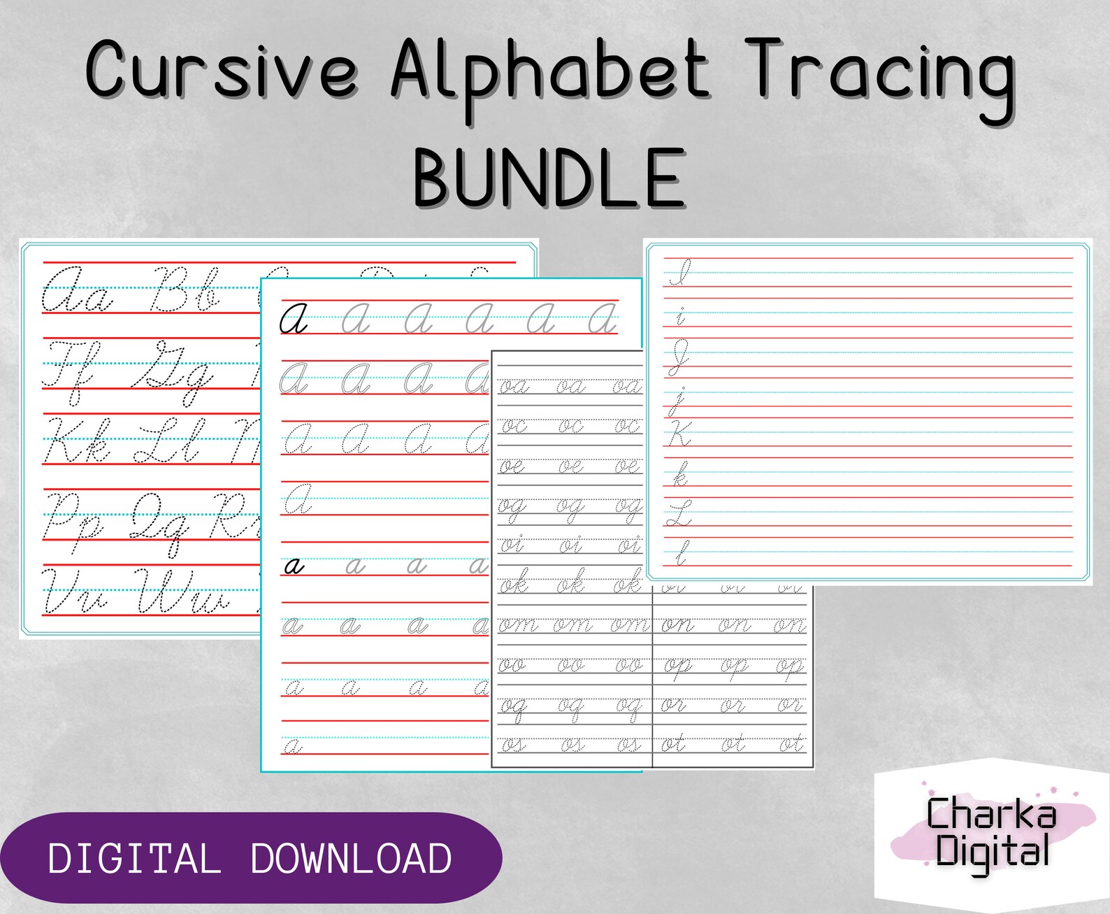 Printable Cursive Alphabet Tracing Bundle, How to Connect Cursive ...