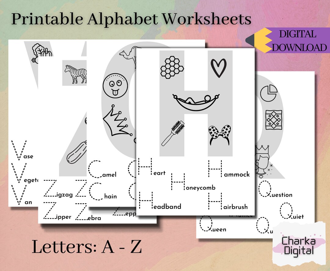 Printable Alphabet Worksheets, Learn the Letters, Uppercase Alphabet ...