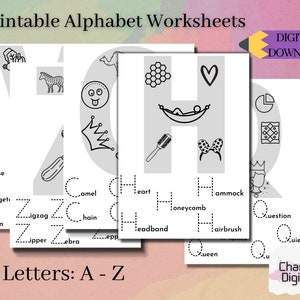 Printable Alphabet Worksheets, Learn the Letters, Uppercase Alphabet ...