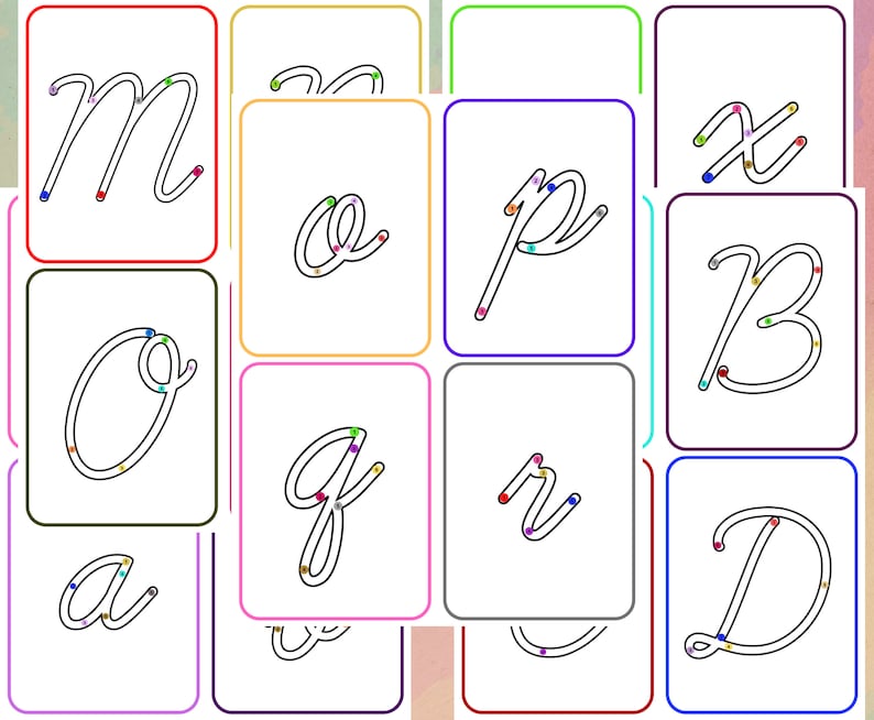 Printable Cursive Alphabet Flashcards, Handwritting Practice Cards ...