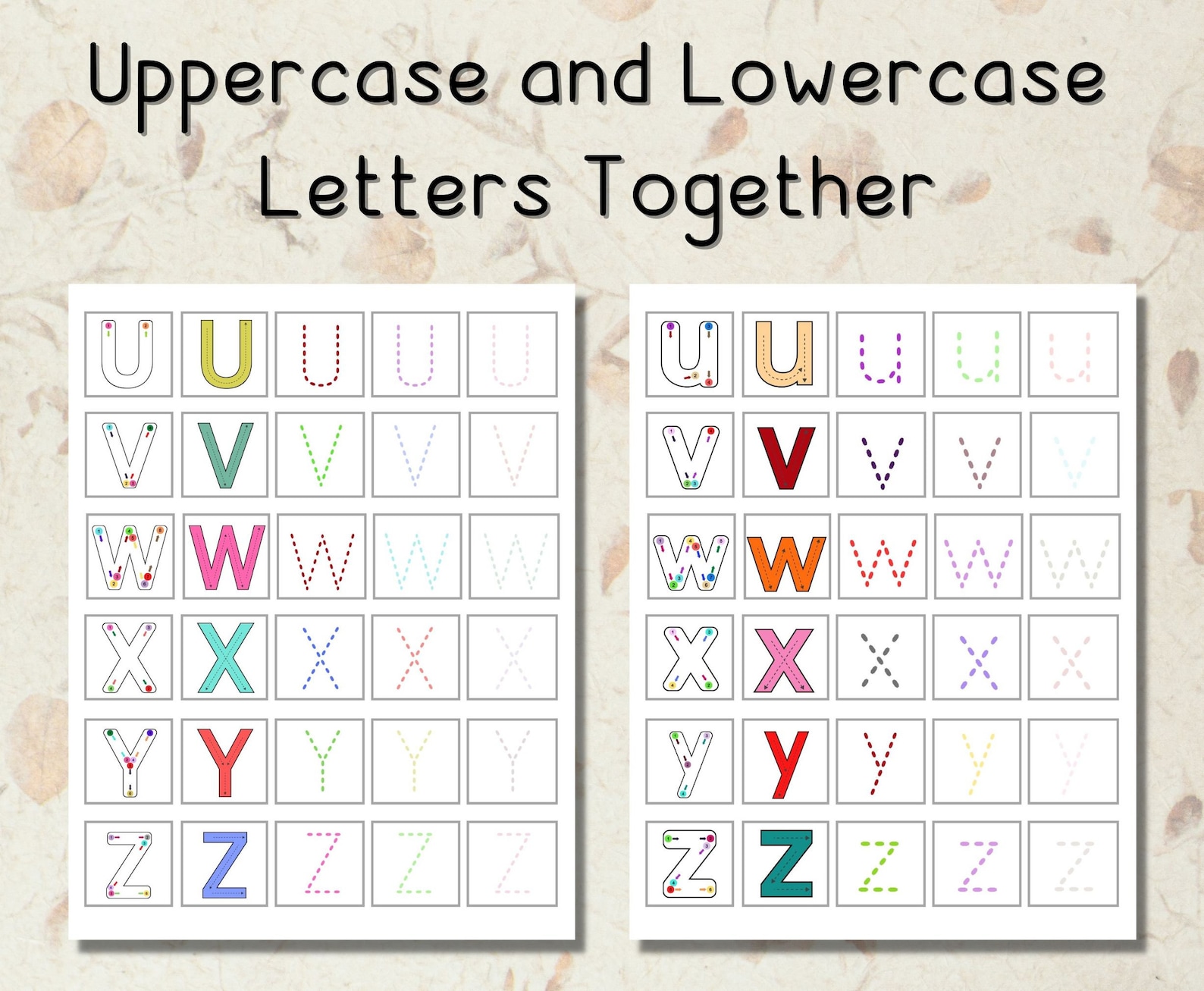 Printable Uppercase and Lowercase Tracing Worksheets, Handwritting ...