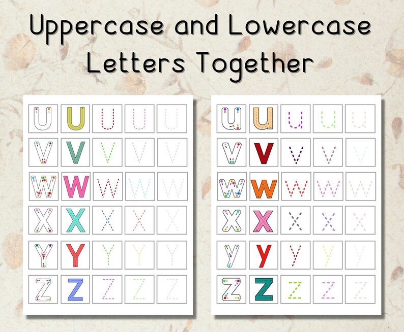 Printable Uppercase and Lowercase Tracing Worksheets, Handwritting ...