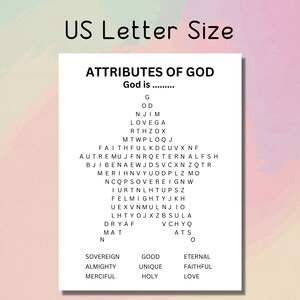 Printable Attributes of God Word Search Puzzle, Names of God for Kids ...
