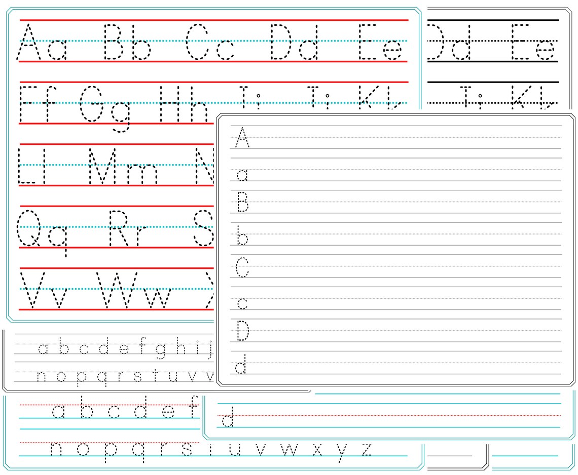 Printable Alphabet Letters Tracing Pages, Handwritting Practice Sheets ...