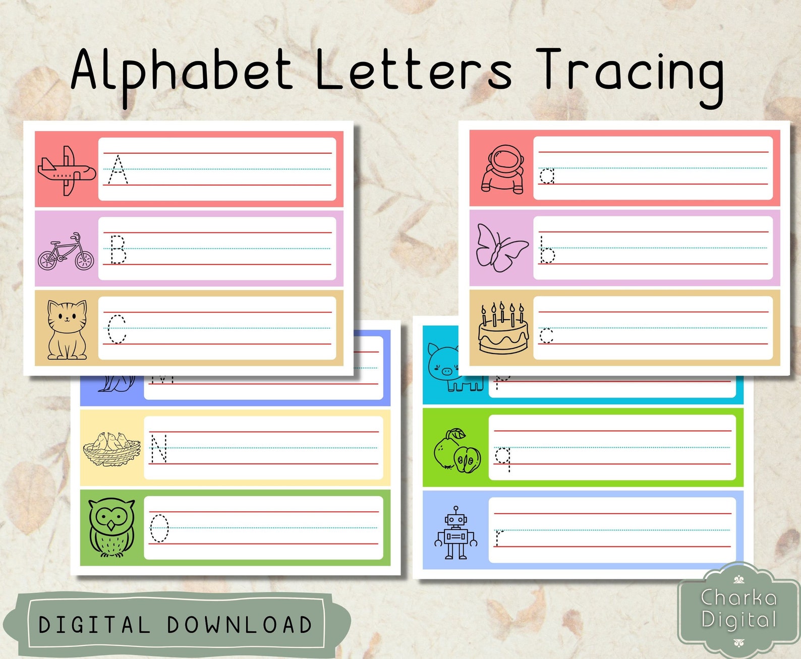 Printable Alphabet Letters Handwriting Practice, Uppercase and ...