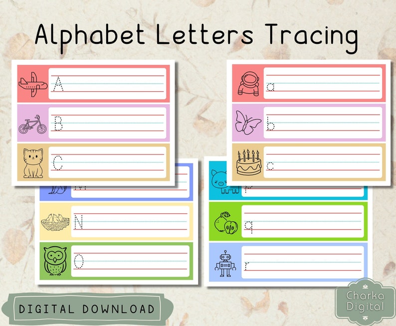 Printable Alphabet Letters Handwriting Practice, Uppercase and ...
