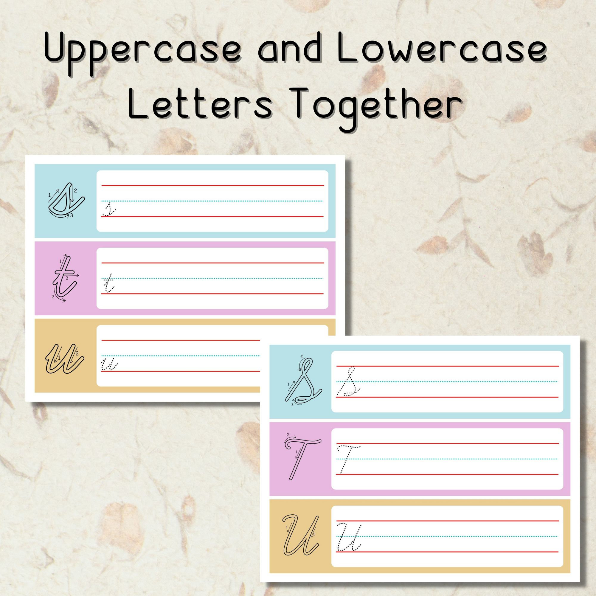 Printable Cursive Alphabet Letters Handwriting Practice, Uppercase and ...