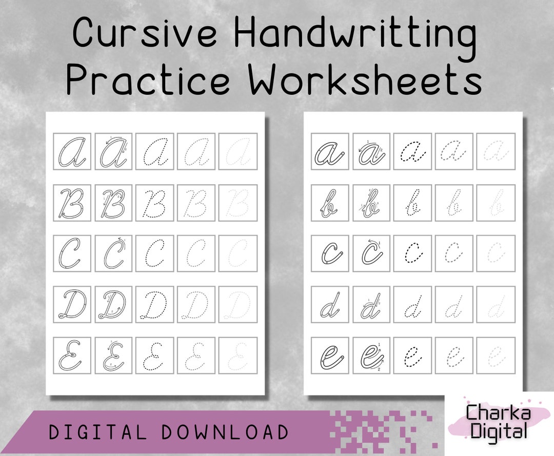 Printable Cursive Alphabet Handwritting Practice Worksheets, Letters ...