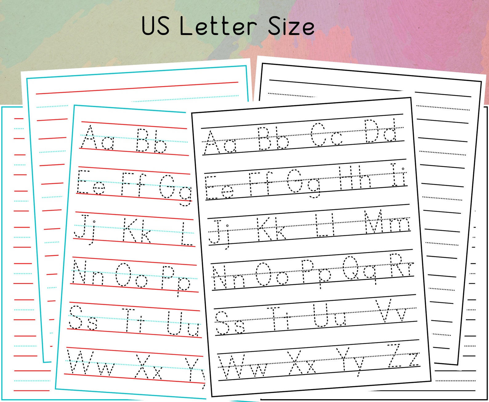 Printable Alphabet Letters Tracing Page, Handwriting Practice, Dotted ...