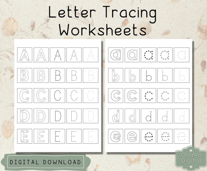 Printable Alphabet Letters Tracing Worksheets, Handwritting Practice ...