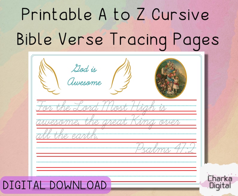 Printable A to Z Cursive Bible Verse Tracing Worksheets, Cursive ...