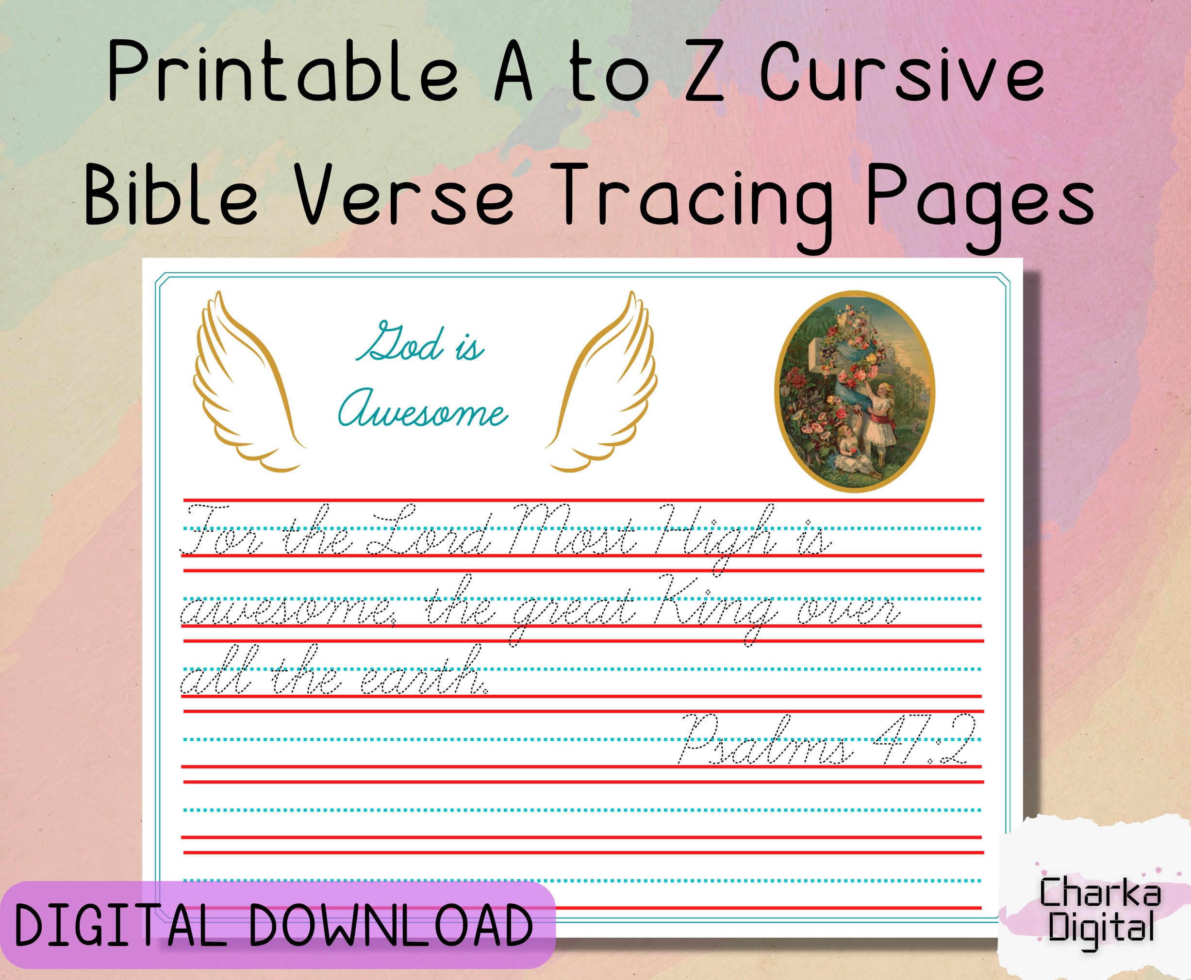 Printable A to Z Cursive Bible Verse Tracing Worksheets, Cursive ...