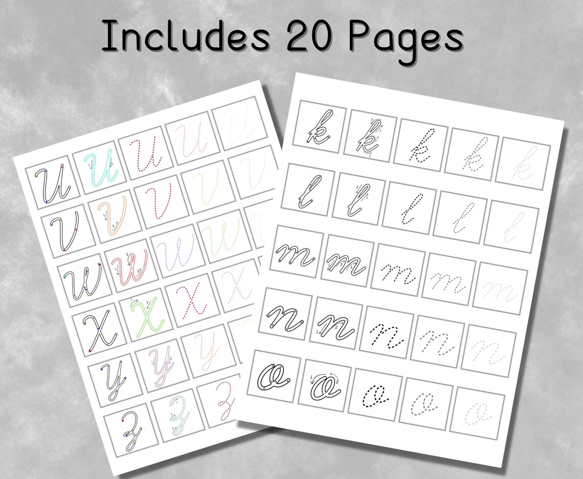 Printable Cursive Alphabet Handwritting Practice Worksheets, Cursive ...