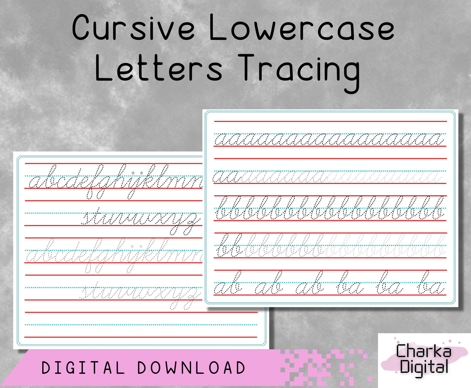 Printable Cursive Alphabet Tracing Practice Sheets, Cursive ...
