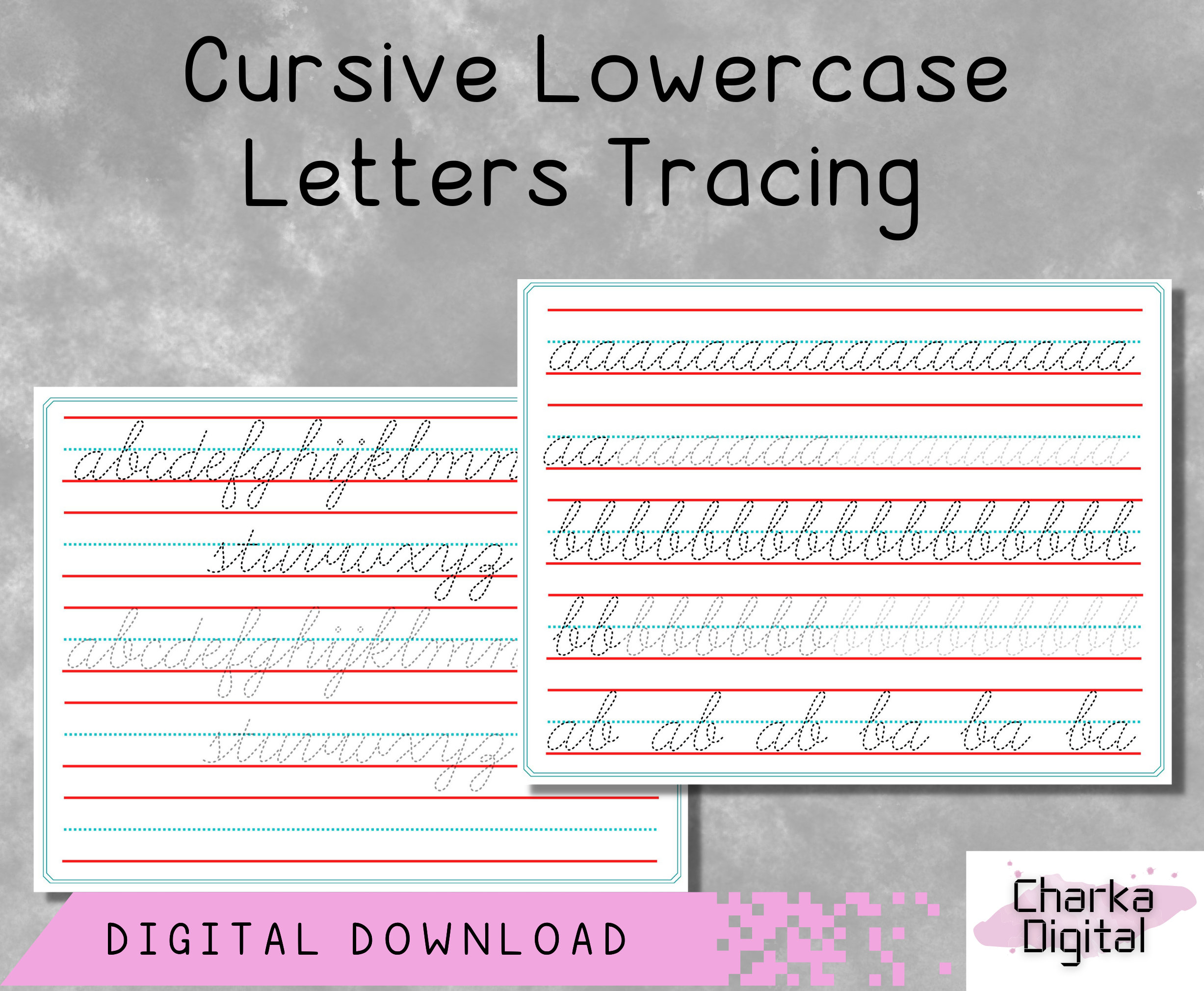 Printable Cursive Alphabet Tracing Practice Sheets, Cursive ...